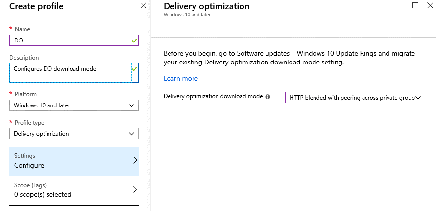 Delivery Optimization and Intune