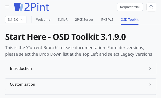2Pint Software documentation reorganization